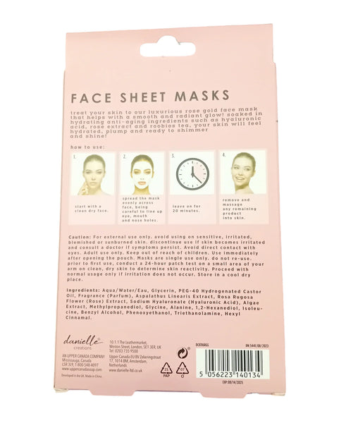 Rose Gold Shimmer Face Sheet Mask – No1 George Street
